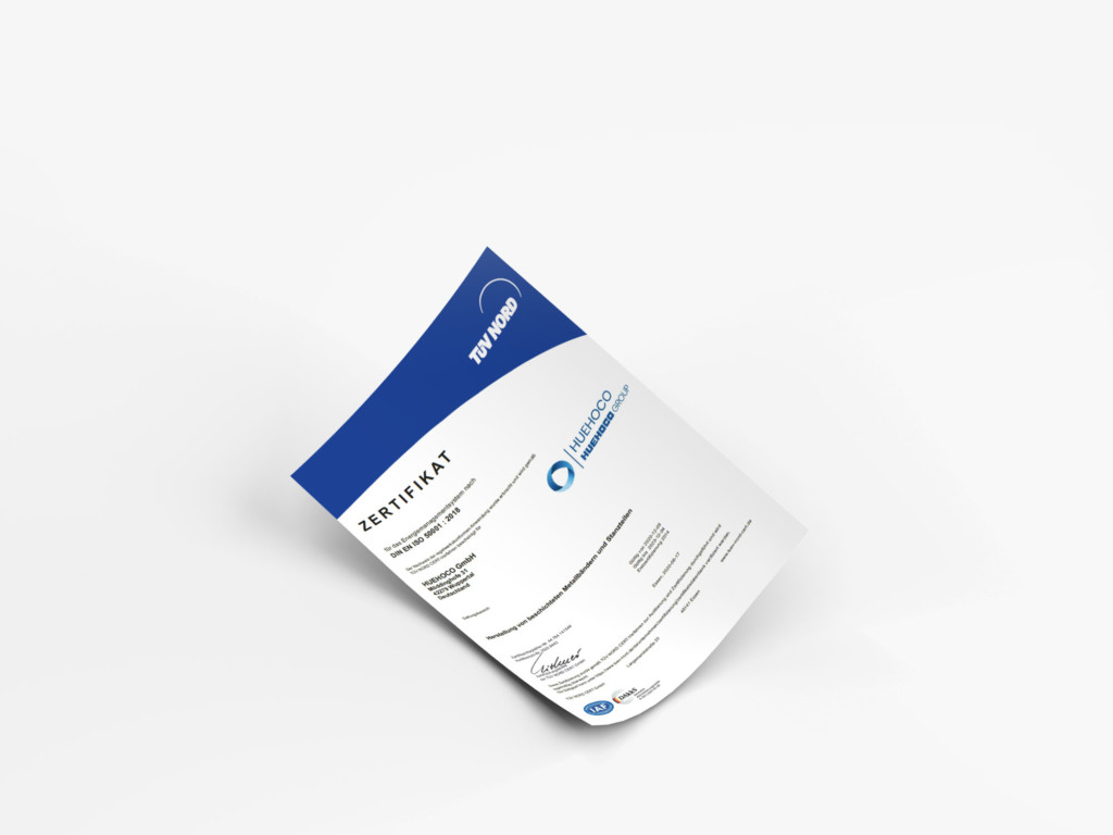 Certified quality of HUEHOCO GmbH